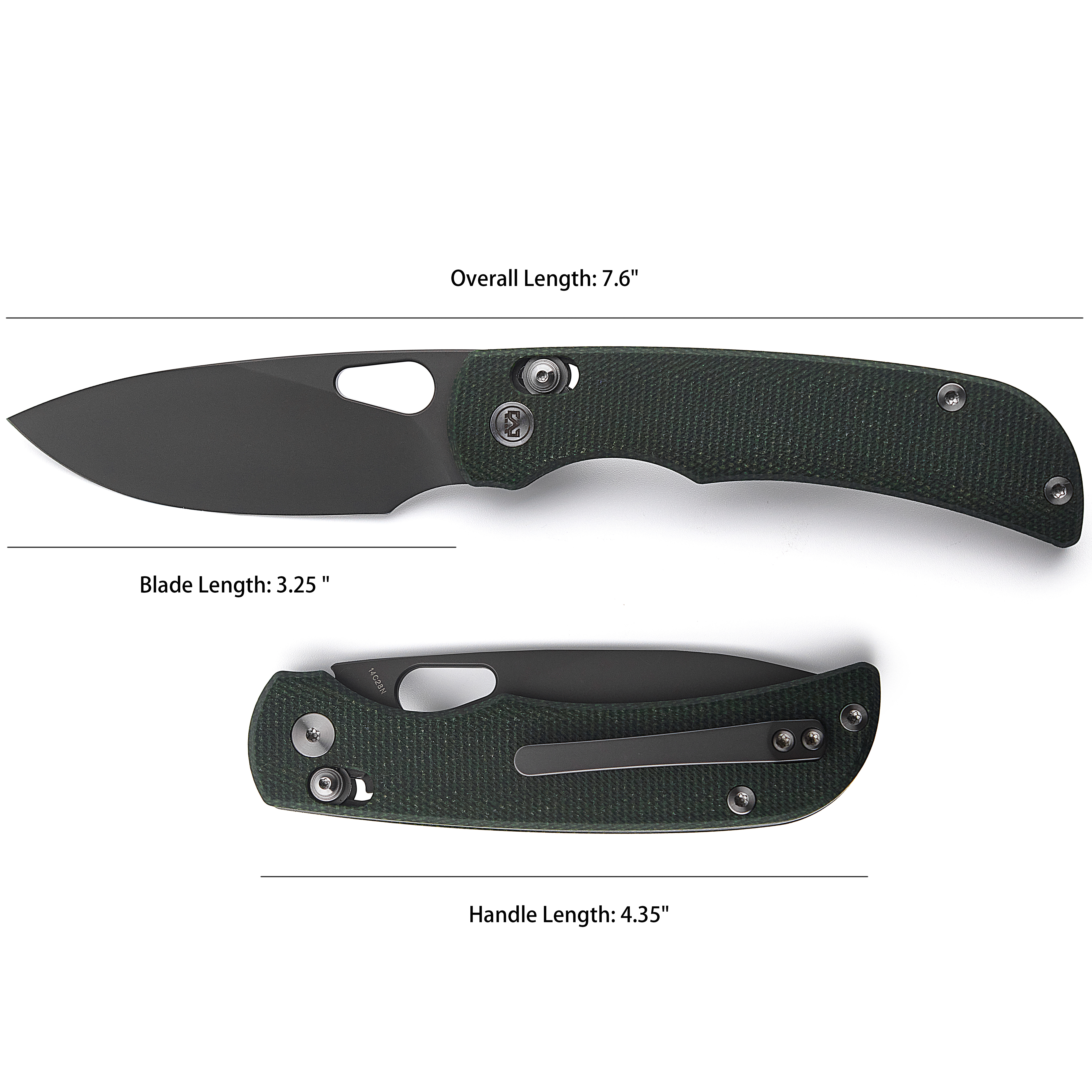 M Miguron Knives Moyarl Pocket Folding Knife With Titanium Pocket Clip ...