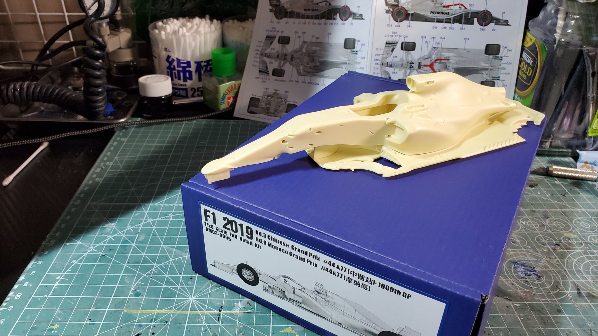 1/20 Scale Model Car Kit Mercedes AMG F1 W10 Building by Alpha Model ...