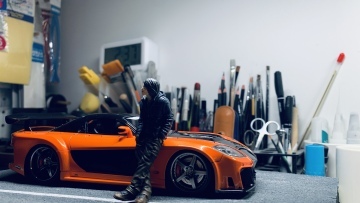 1/24 Scale Model Car Kit Mazda RX7 FD VEILSIDE buit