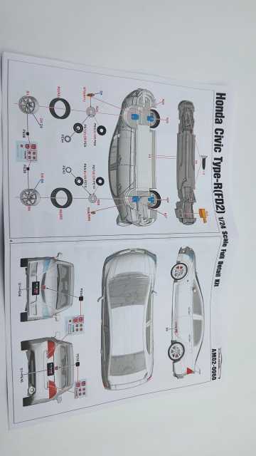 1/24 Scale Model Car Kit HONDA FD2 Building by Alpha Model Model master.
