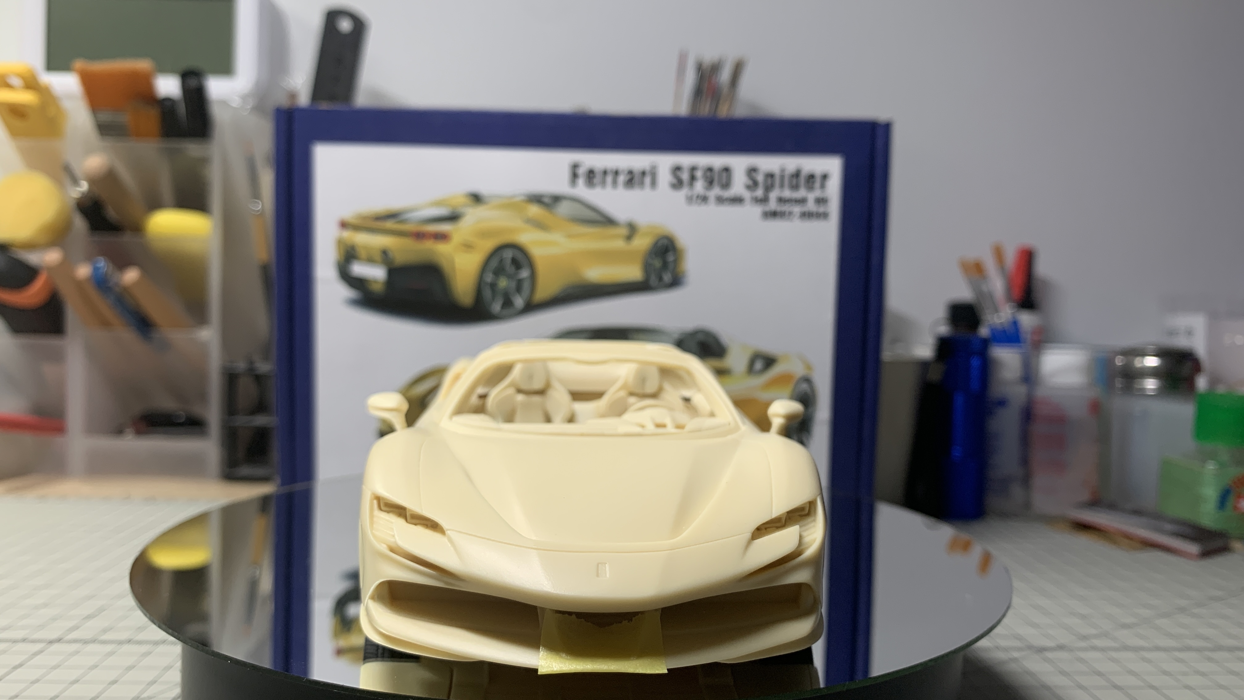 1/24 Scale Model Car Kit Ferrari SF90 Building by Alpha Model Model master.