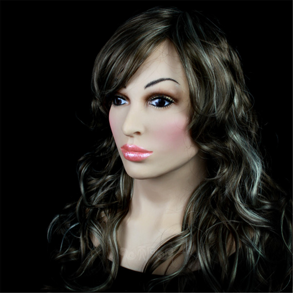 KonwU Rosy Silikon Ganz Kopf Weibliche Permanent Makeup Kopfbedeckung ...