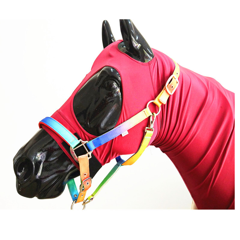 Durable Poly/Lycra Mane Saver Hood Slinky Hood with Insulated Red Neck ...