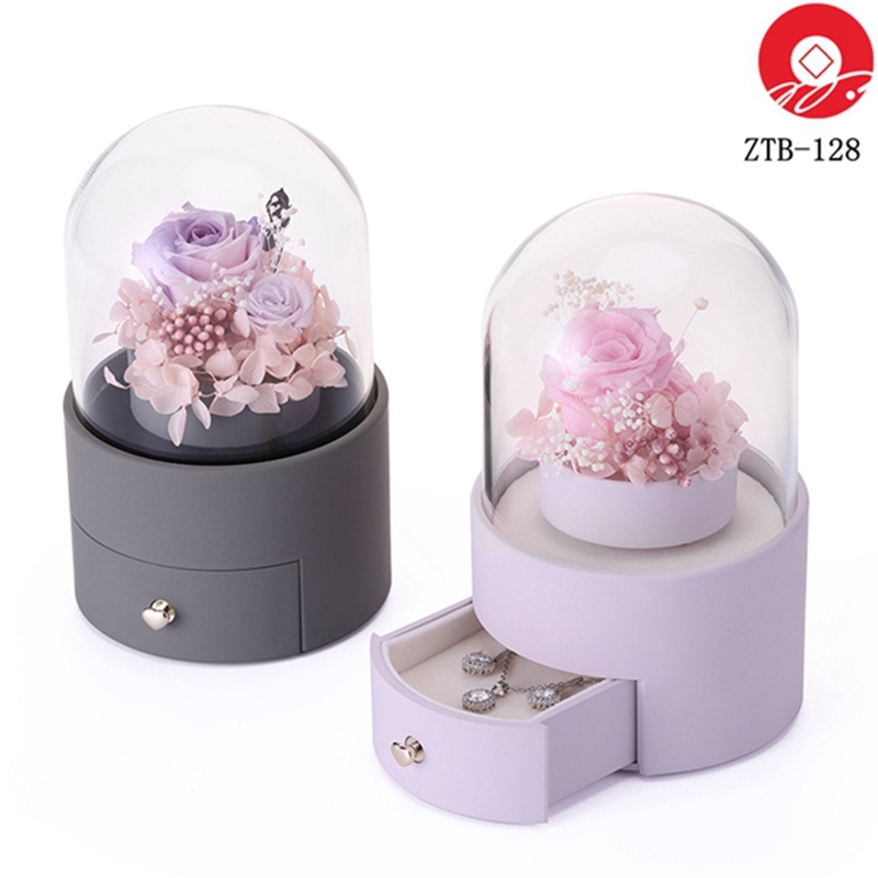 Forever Flowers Real Eternal Flower,plastic jewelry gift box
