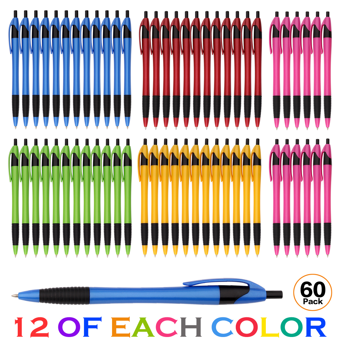 Wholesale Sikao Pens Bulk Gripped Slimster Retractable Ballpoint Pen Medium Point Black ink ...