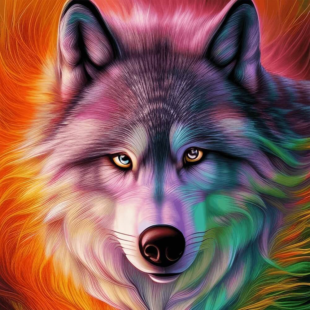 Sunature Diamond Painting Art Full Square Round Drills Wolf Diamond ...