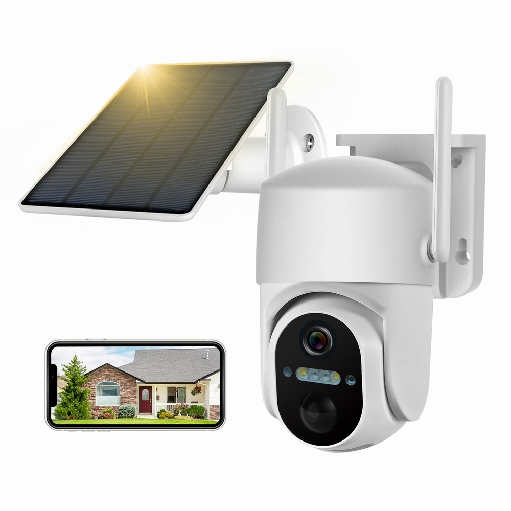 Solar Security Cameras Wireless Outdoor Battery Powered, Pan Tilt WiFi ...