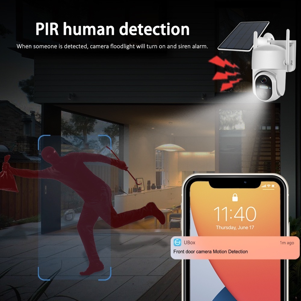 Solar Security Cameras Wireless Outdoor Battery Powered, Pan Tilt WiFi ...