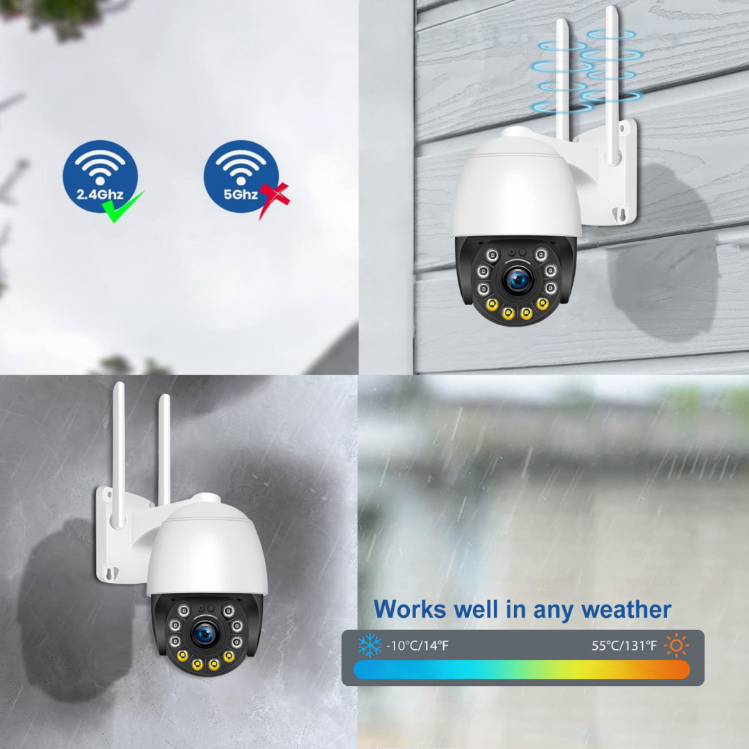Outdoor Security Camera with 360 Degree Pan Tilt Rotating Motion ...