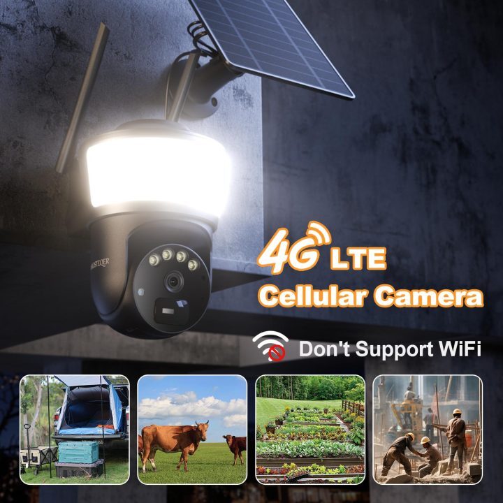 4G LTE Cellular Security Camera Wireless Outdoor, No WiFi Security ...